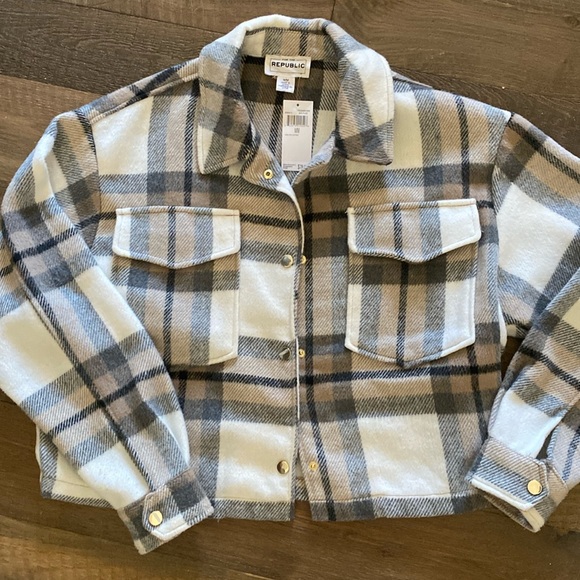 For The Republic | Jackets & Coats | Nwt For The Republic Crop Plaid ...